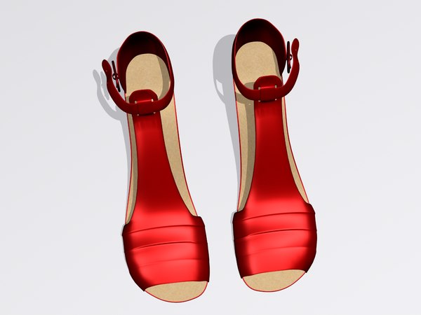 3d red shoes model