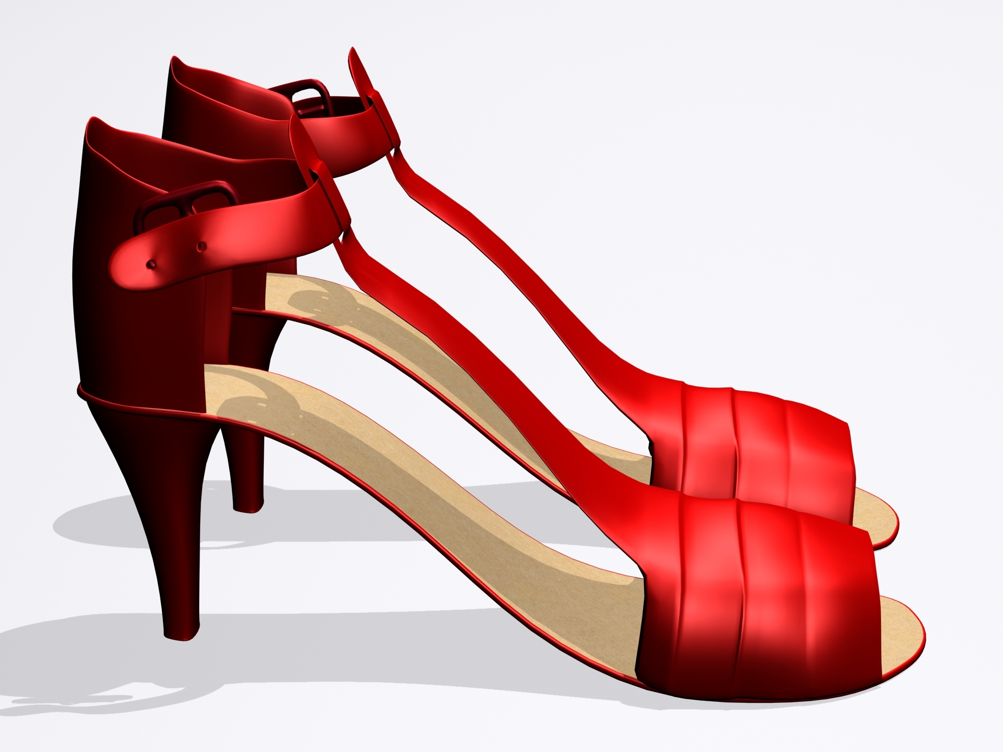 3d red shoes model