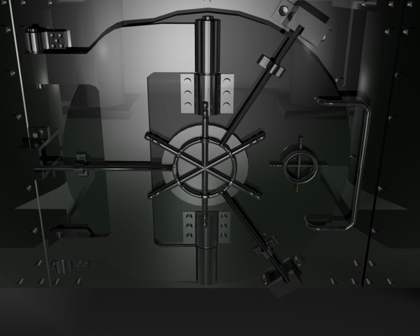 3d high-tech vault safe locking model