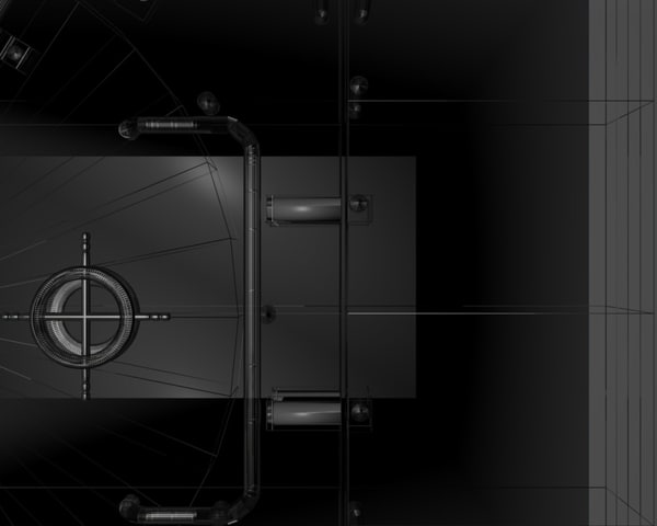 3d high-tech vault safe locking model