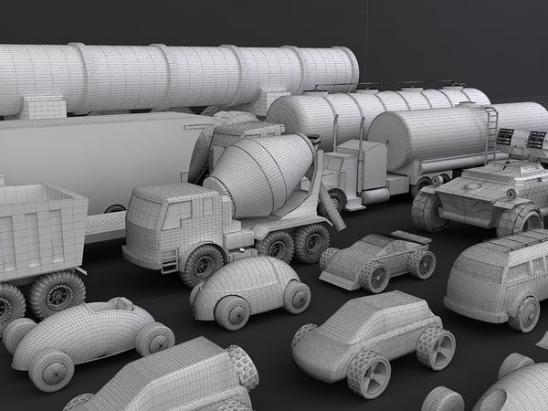 3dsmax wooden trucks cars