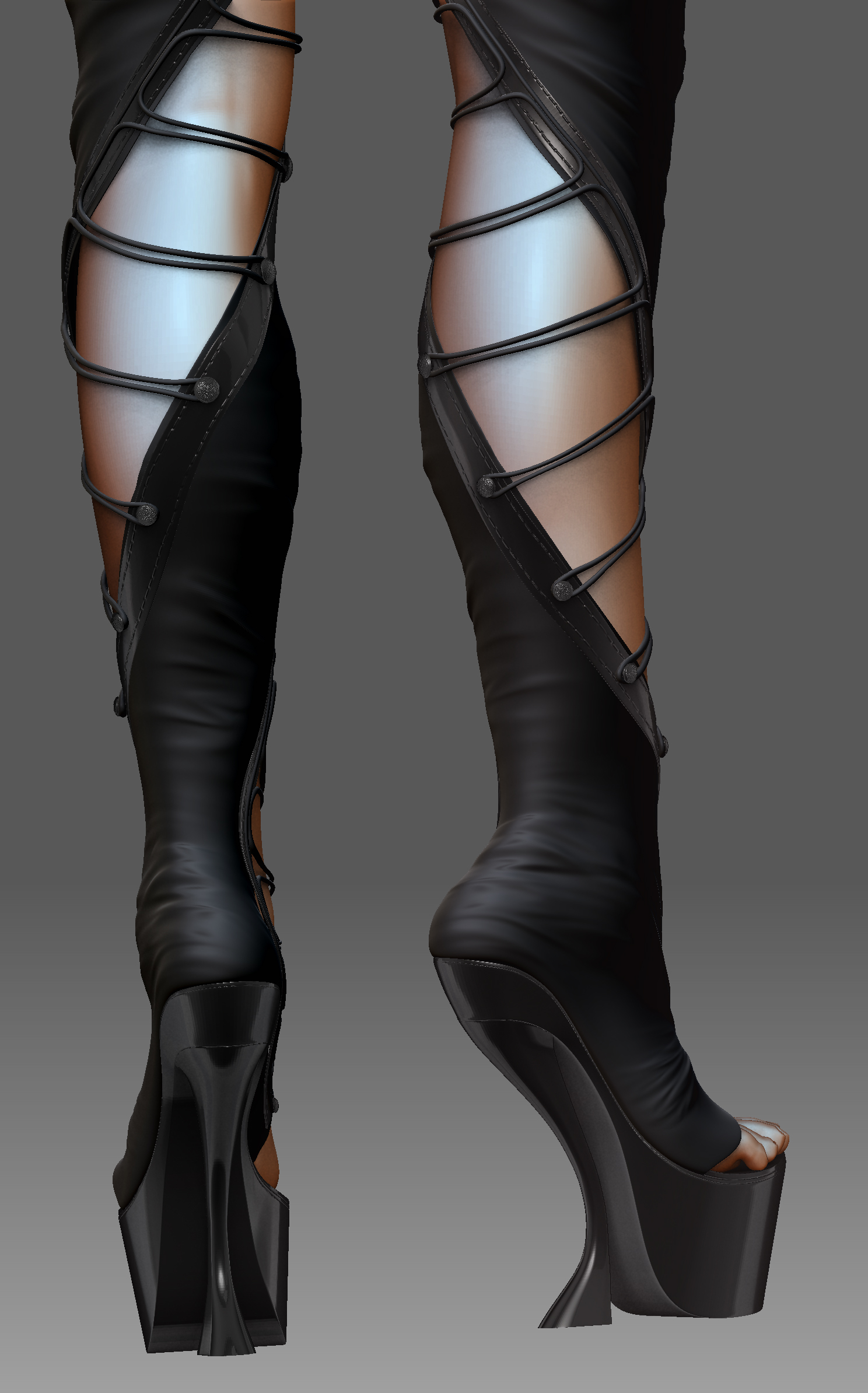 realistic sexy boots 3d max