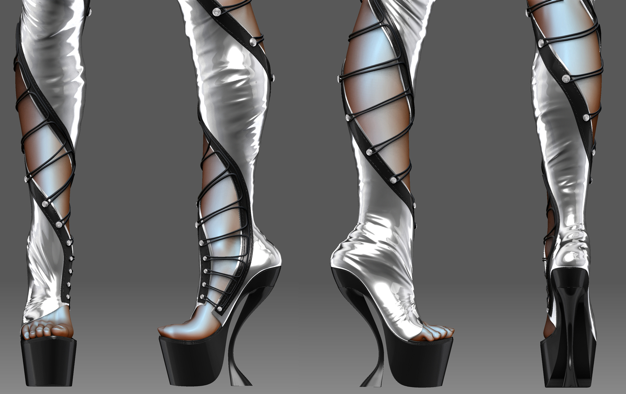 realistic sexy boots 3d max