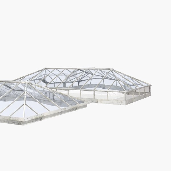 3d model roof-top glass pyramid