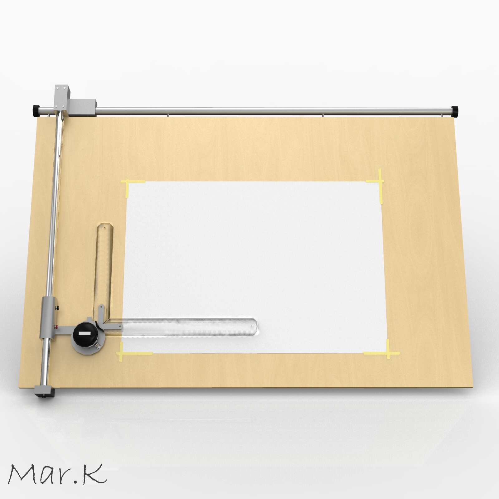 3d old drafting track machine model