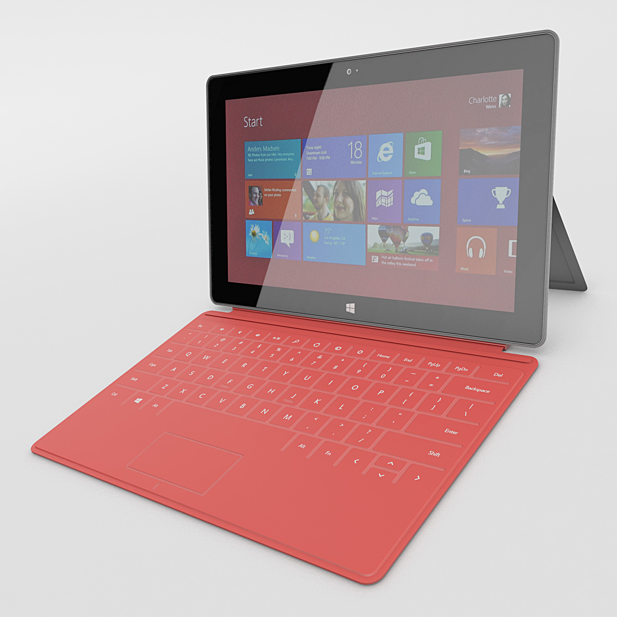 photorealistic microsoft surface cover 3d model
