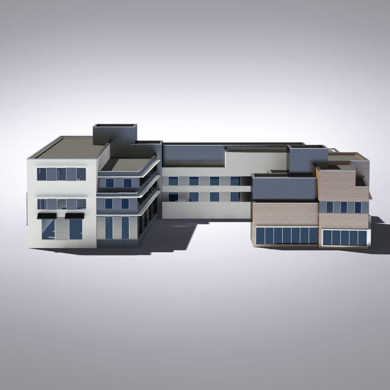 modern generic building architectural 3d model
