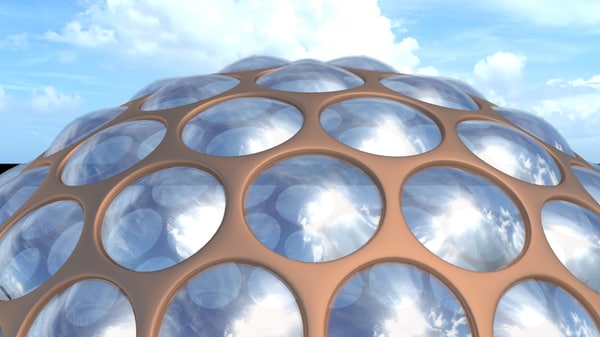 3d glass dome model