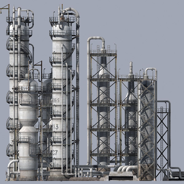 refinery towers 3d max