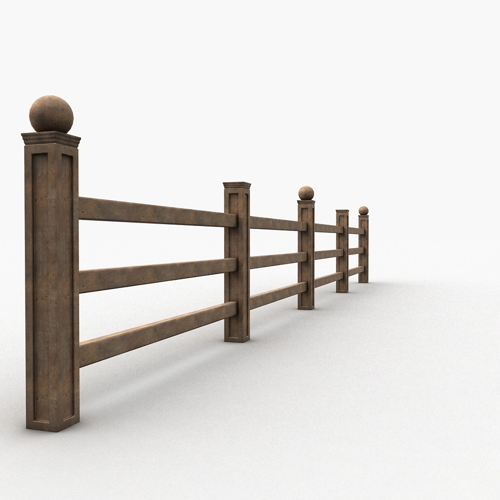 wood fence 3d max