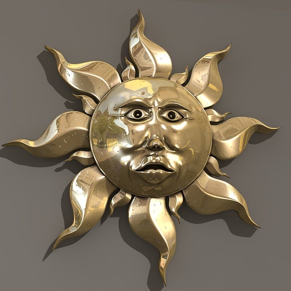 gold sun ornament c4d