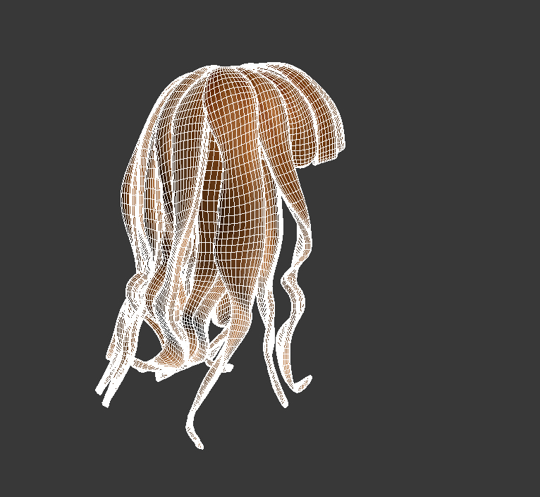 3d model cartoon girl hair