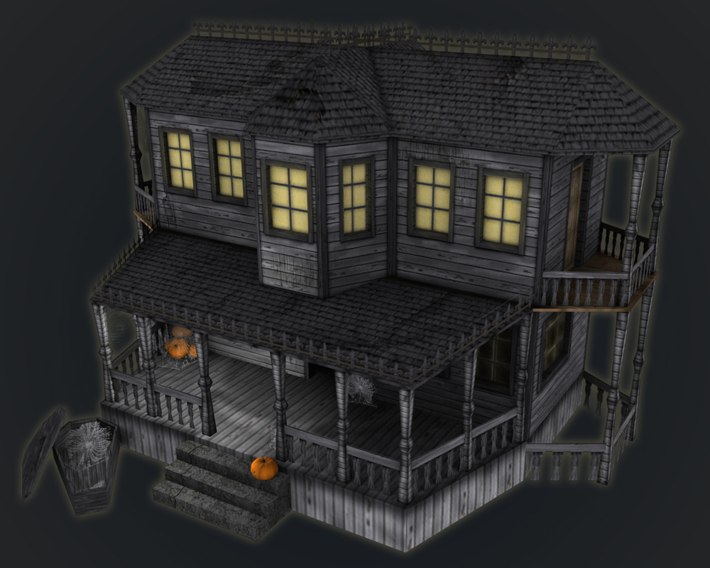 3d model house haunted halloween