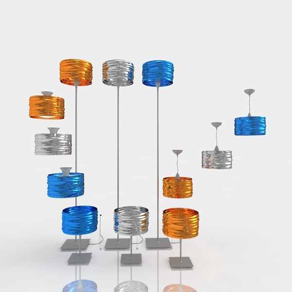 3d model of lamps artemide aqua cil