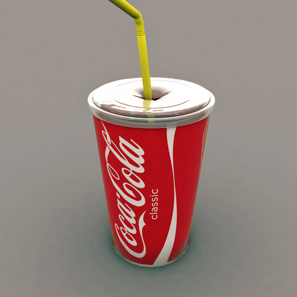 3d coca cola cup model