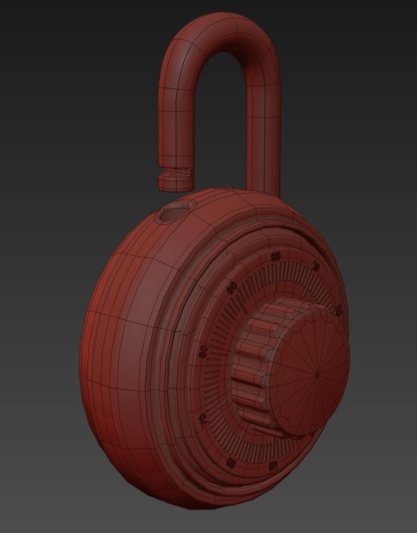 padlock lock combination 3d max