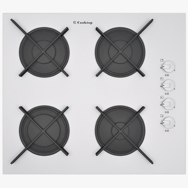 3d model beige designer's gas hob