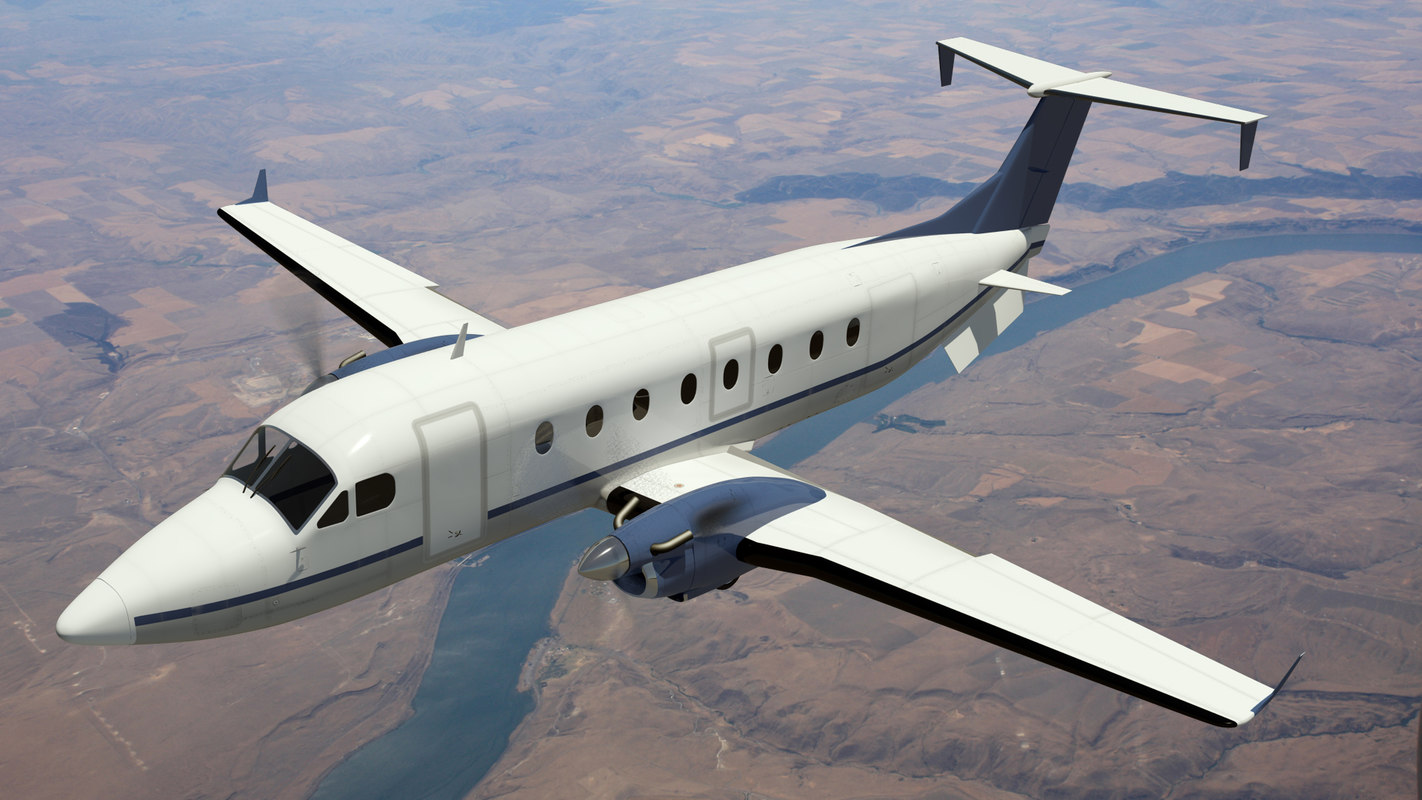 3d max beechcraft 1900d airplane