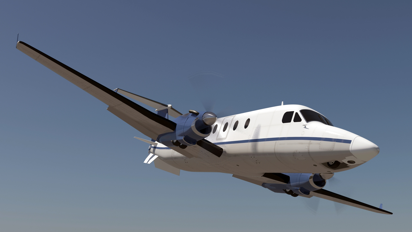 3d max beechcraft 1900d airplane