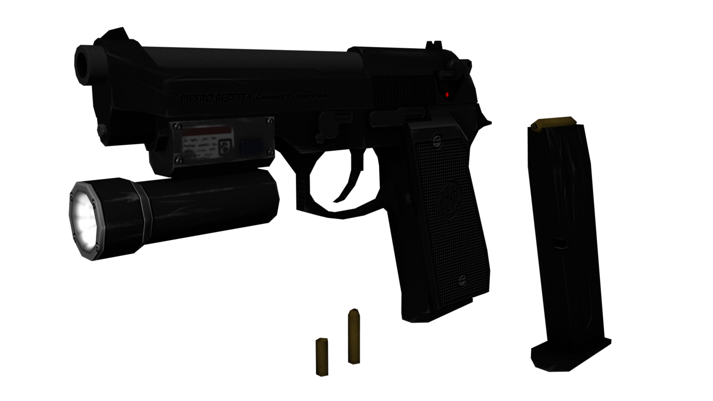 black beretta m9 pistol obj