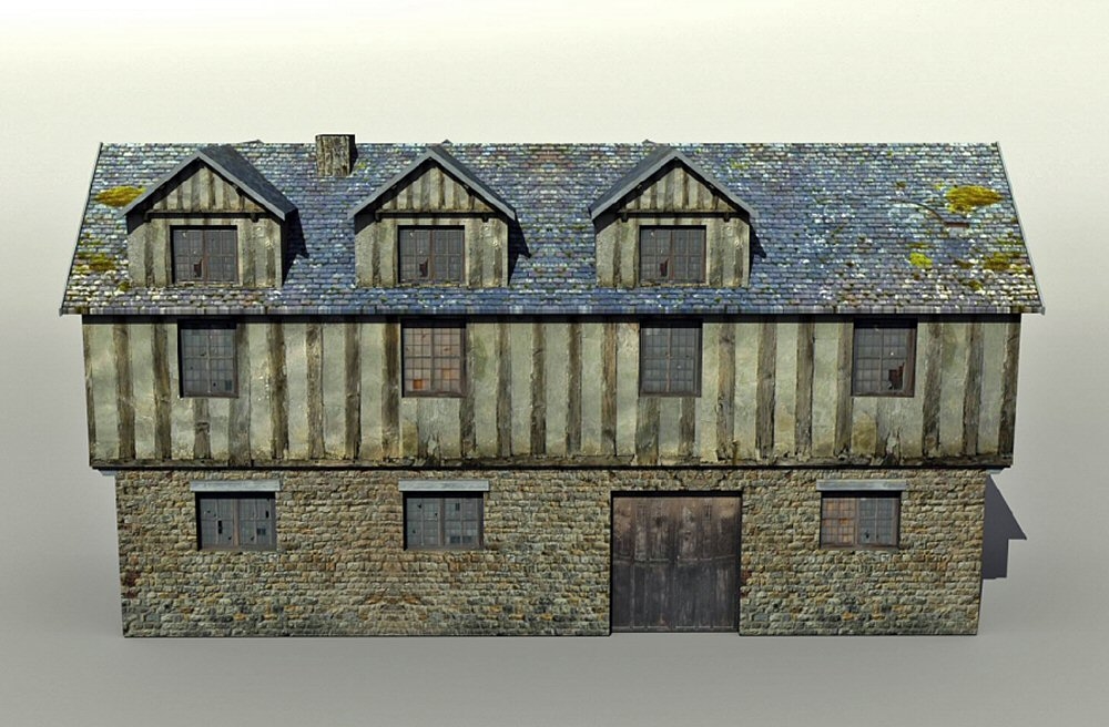 medieval guild hall 3d 3ds