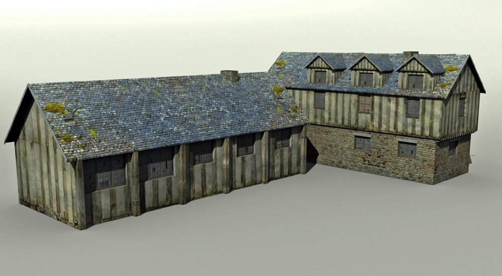 medieval guild hall 3d 3ds