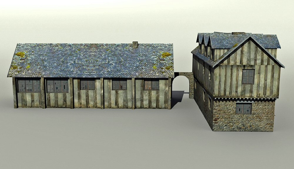 medieval guild hall 3d 3ds