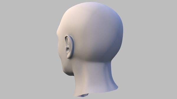 realistic male head topology 3d obj
