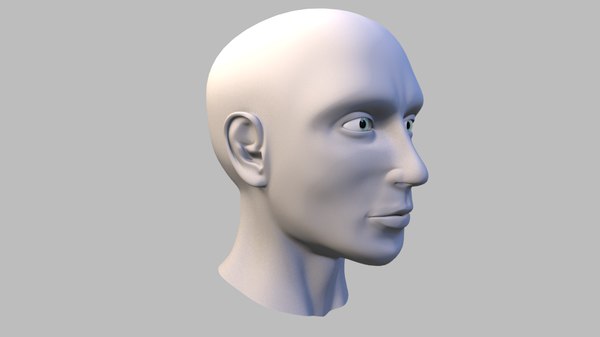 realistic male head topology 3d obj