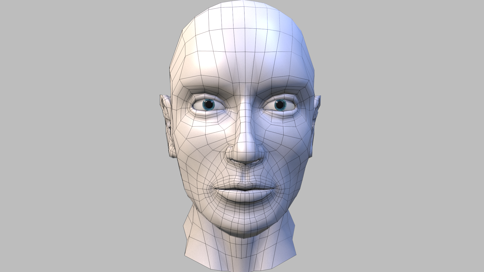 realistic male head topology 3d obj