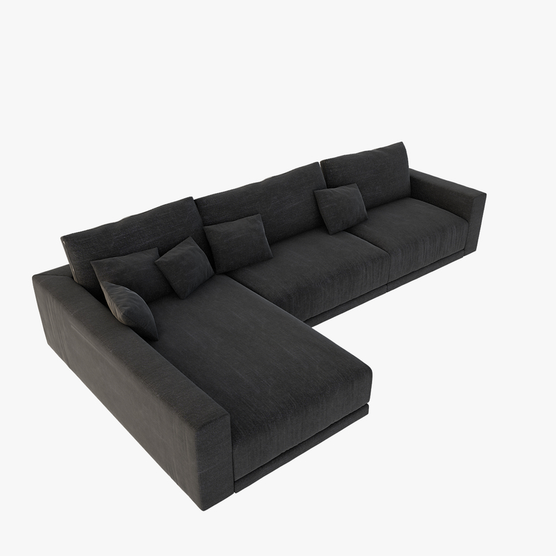 3d realistic l sofa model