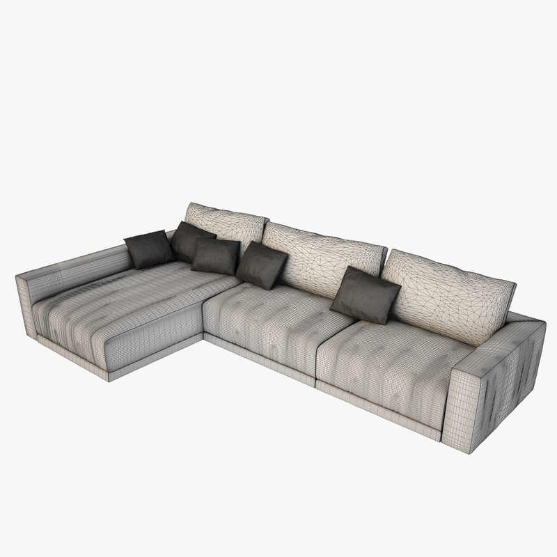 3d realistic l sofa model