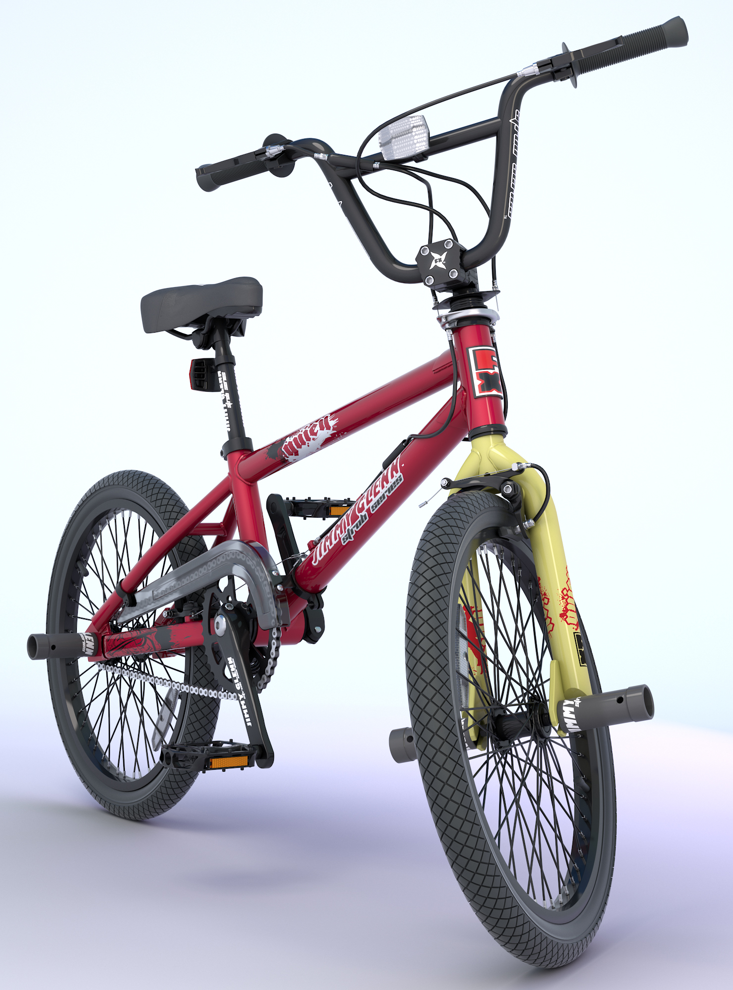 bmx bike decals rigged 3d max