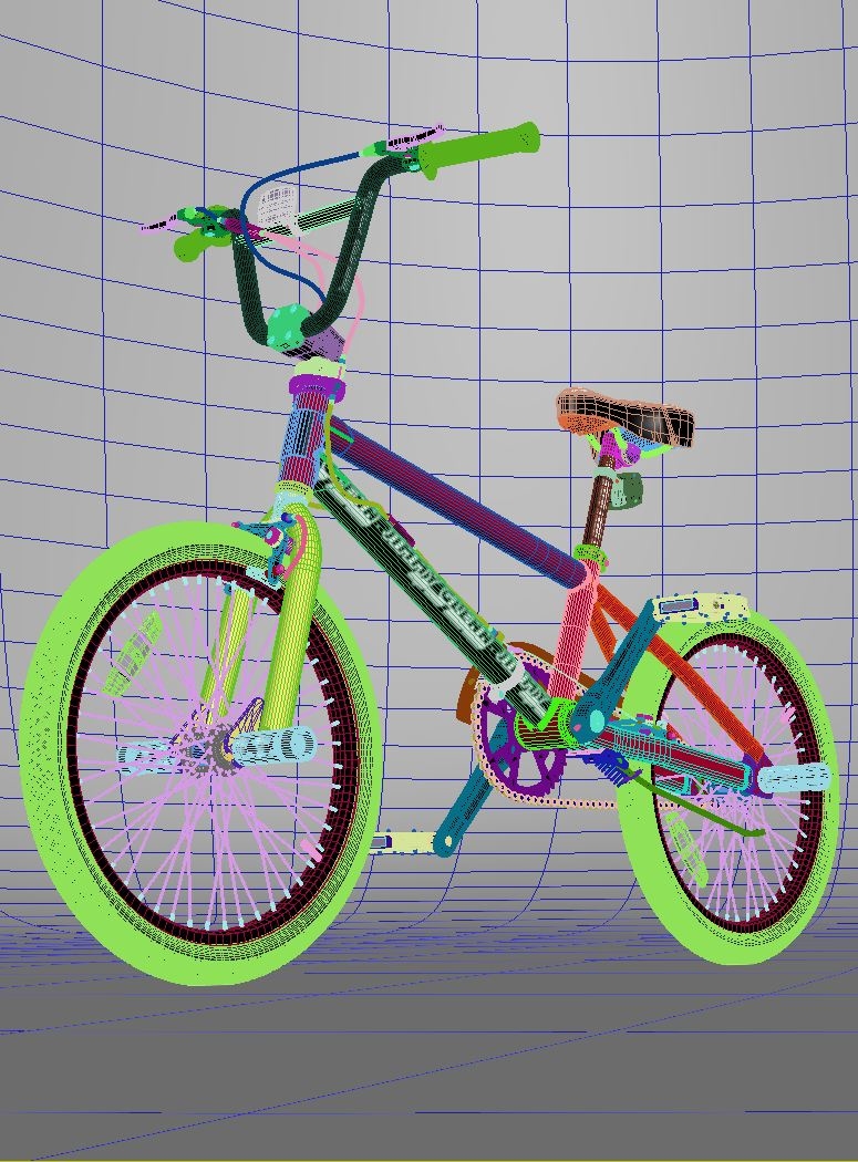 bmx bike decals rigged 3d max