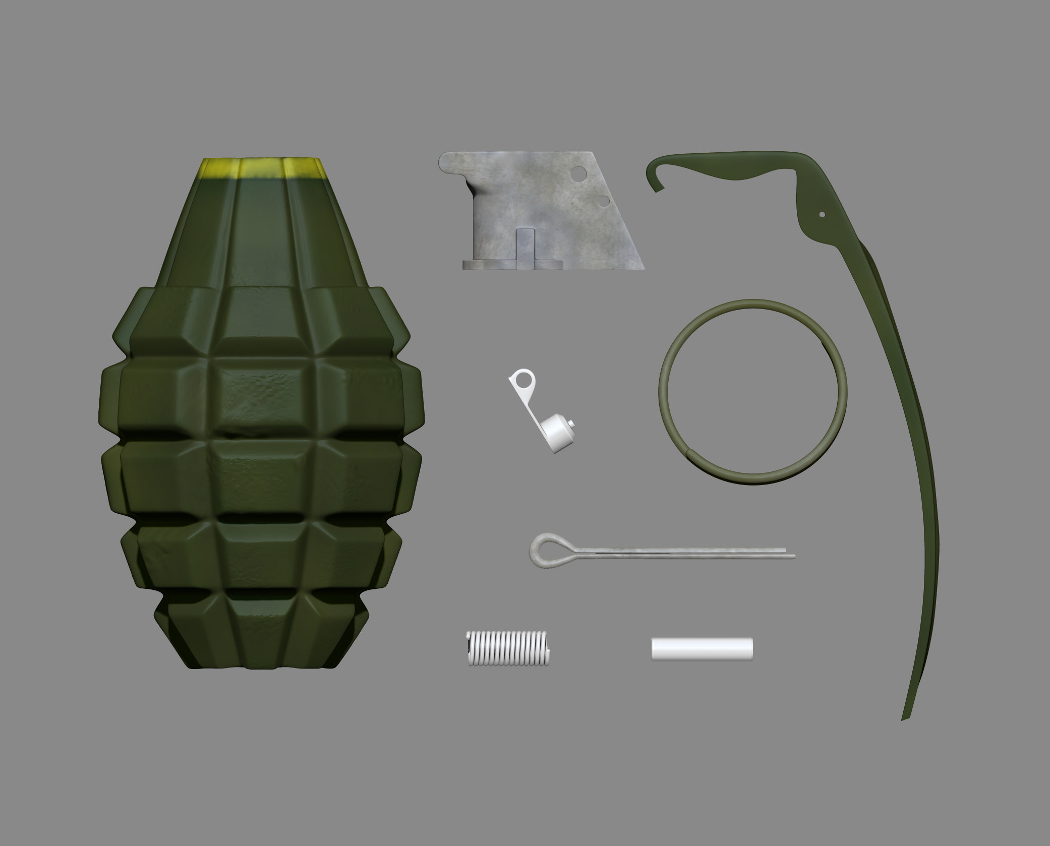 wwii mk2 hand grenade obj