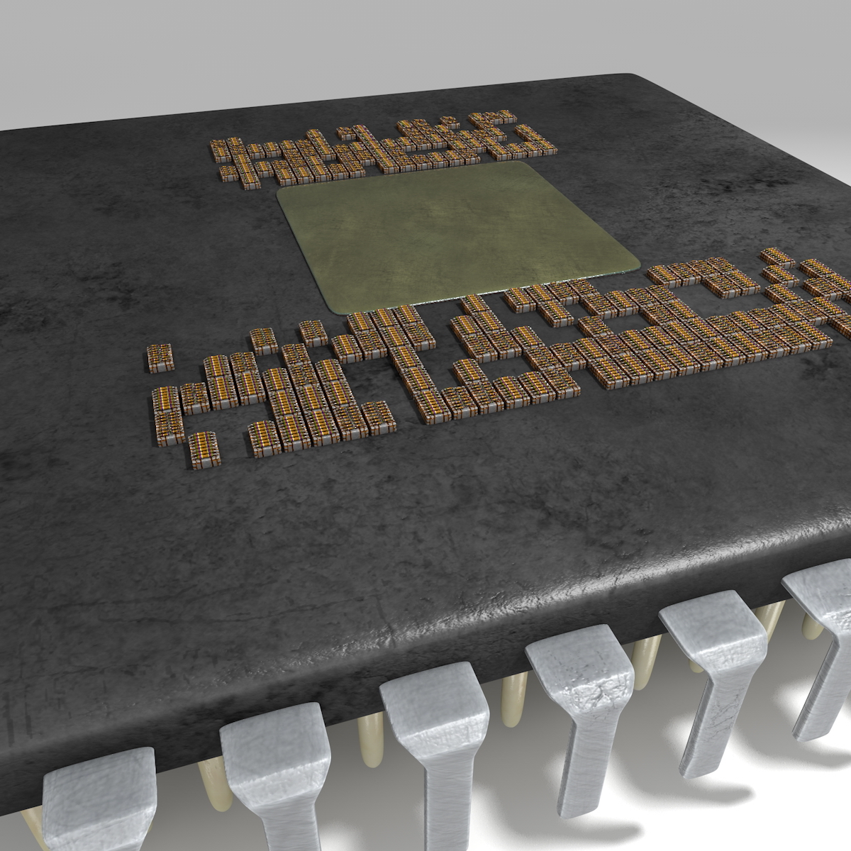 processor computer chip 3d model