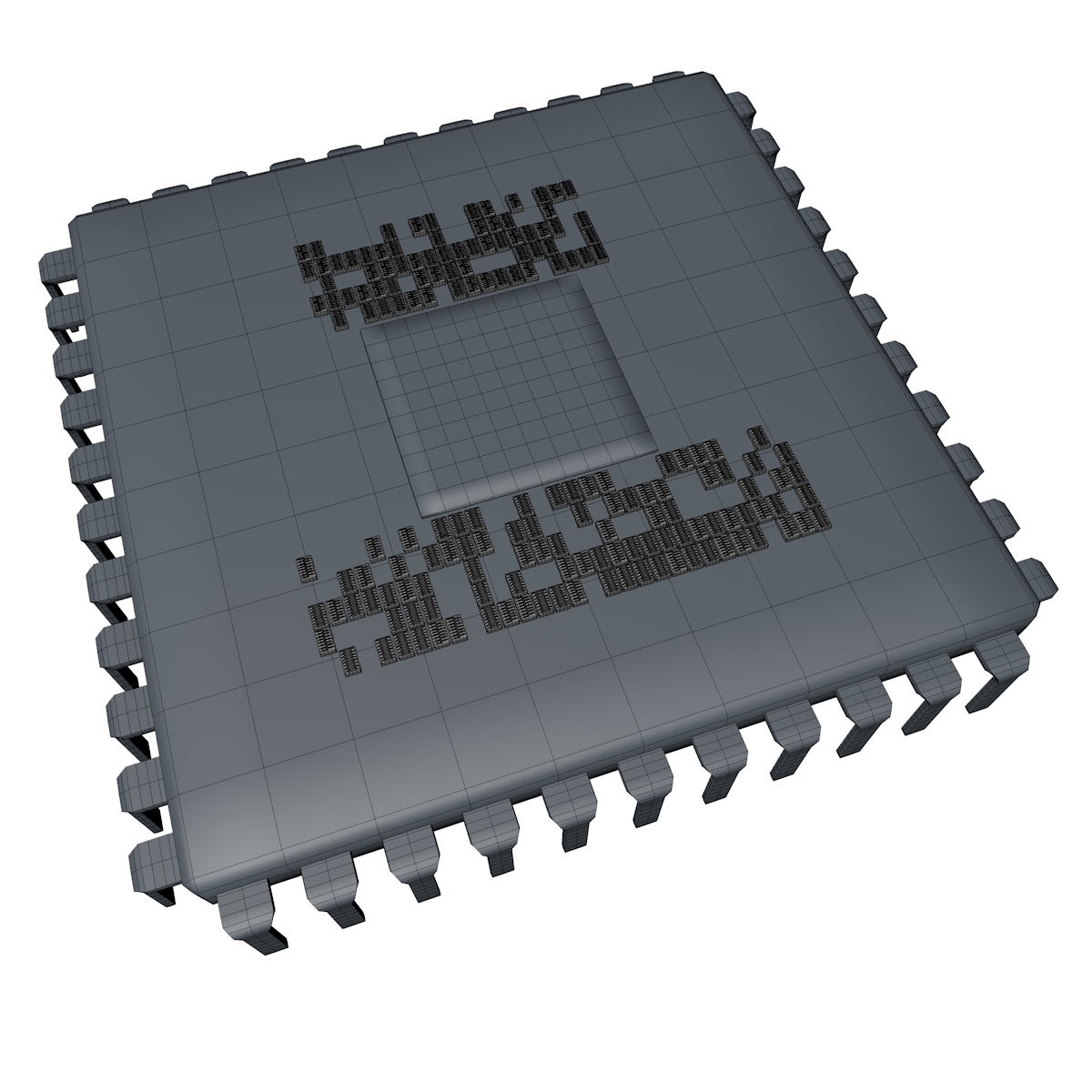 processor computer chip 3d model