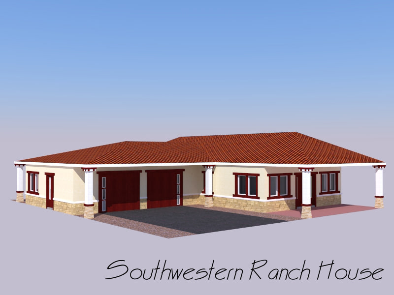 ranch home house 3d model