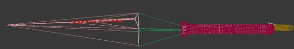 3dsmax kunai knife gold text