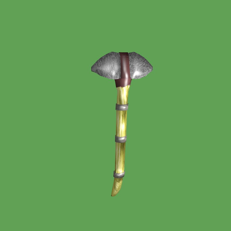 3d model weapon stick rock