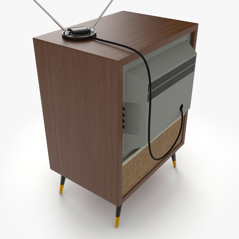 3d retro television model