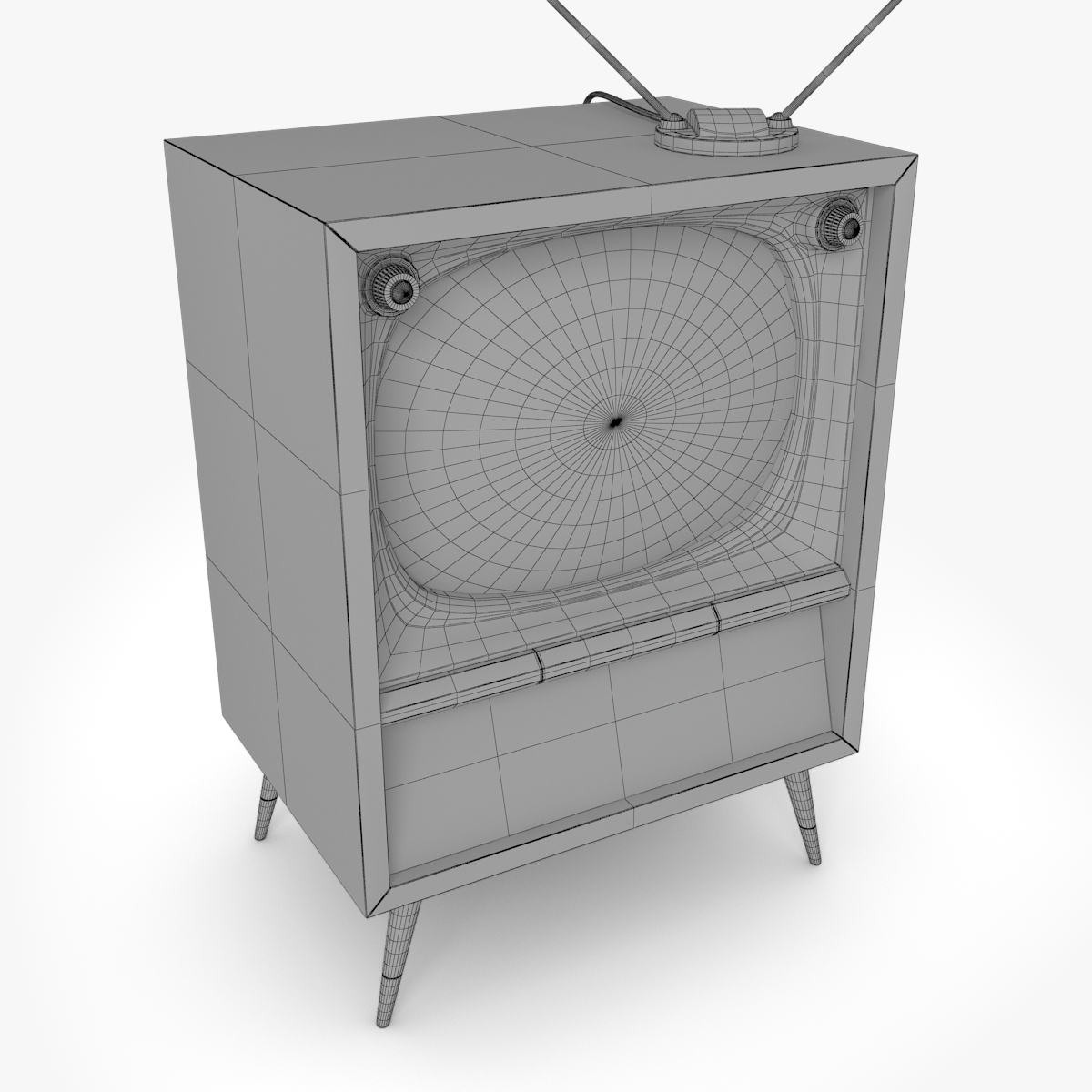 3d retro television model