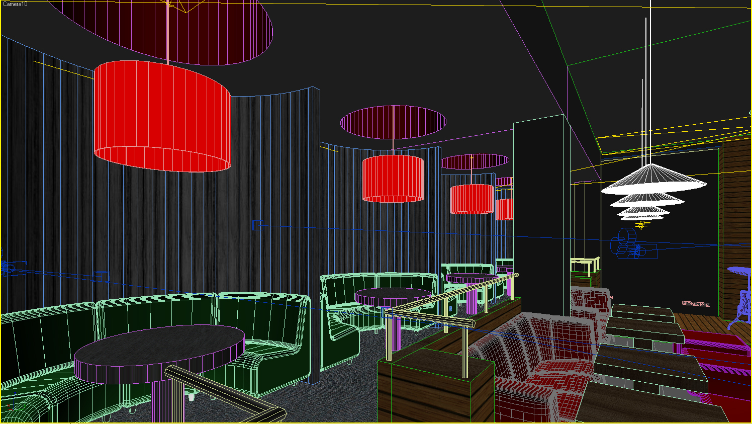 interior sport bar 3d max