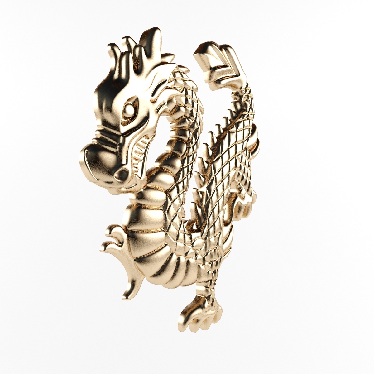 3d bas-relief dragon