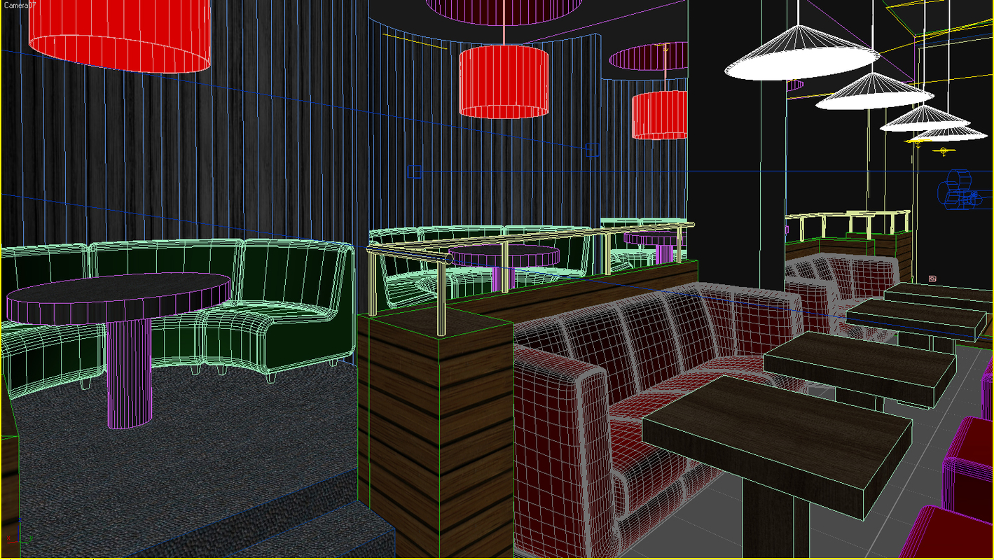interior sport bar 3d max