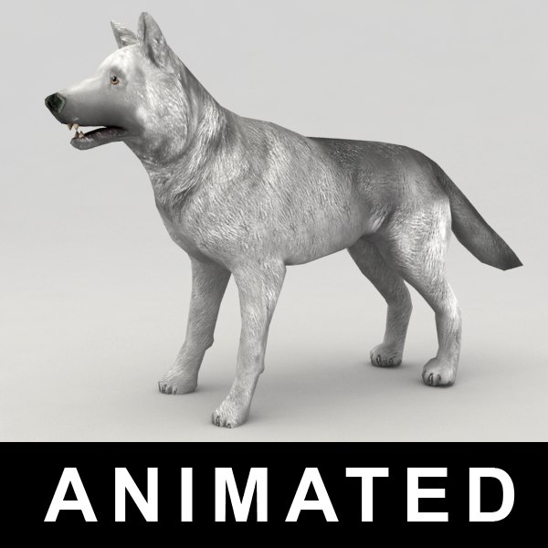 rigged wolf 3d obj