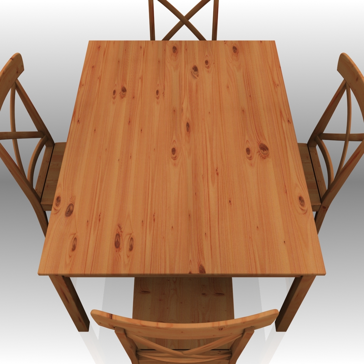 classic kitchen table chairs 3d model