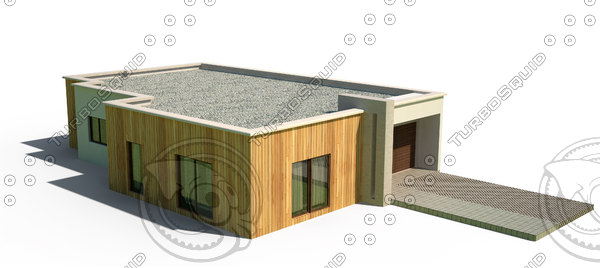 3d modern house exterior model