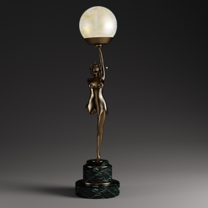 3d model female lamp art