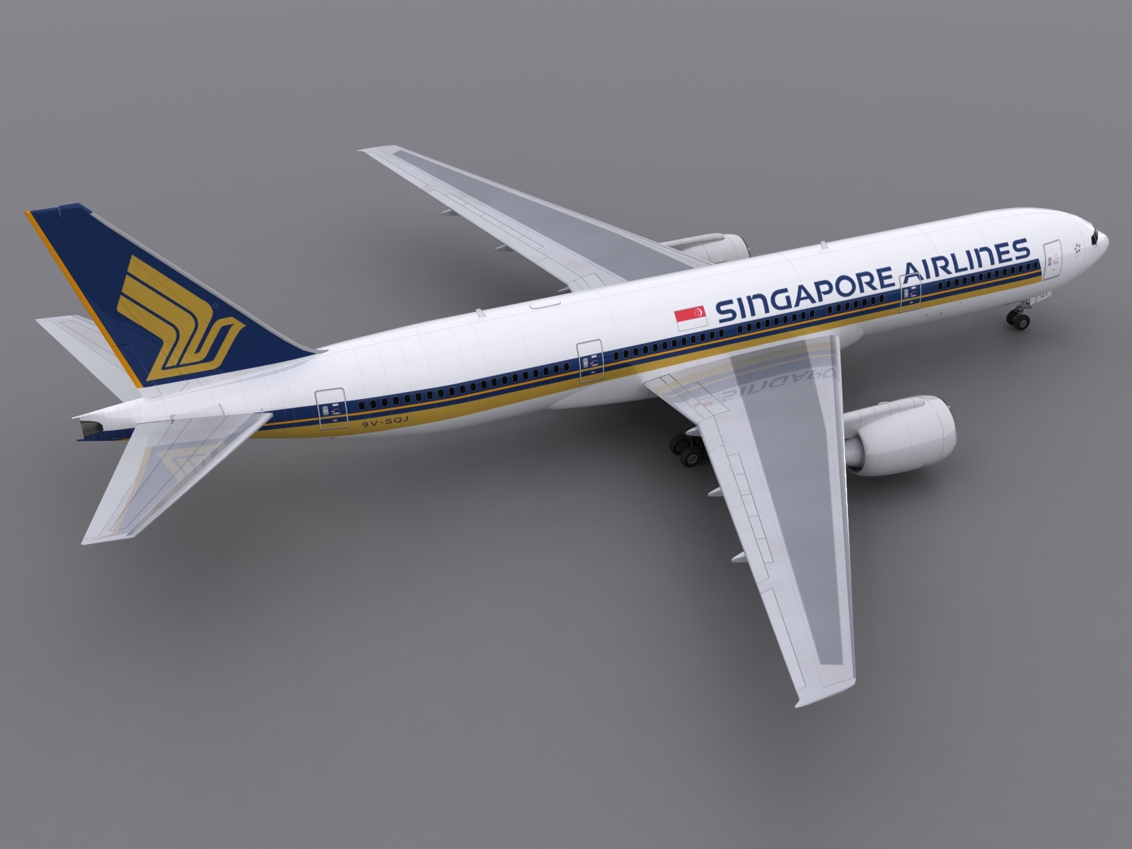 3d aircraft singapore airlines model